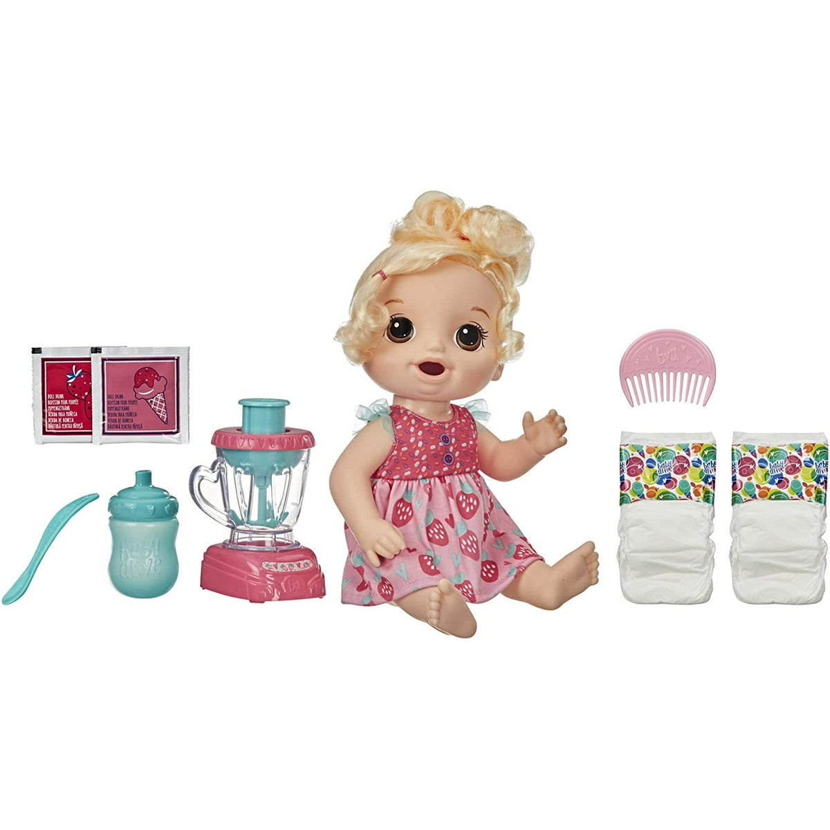 Baby Alive Magical Mixer Baby Doll Strawberry Shake with Blender Acces ...