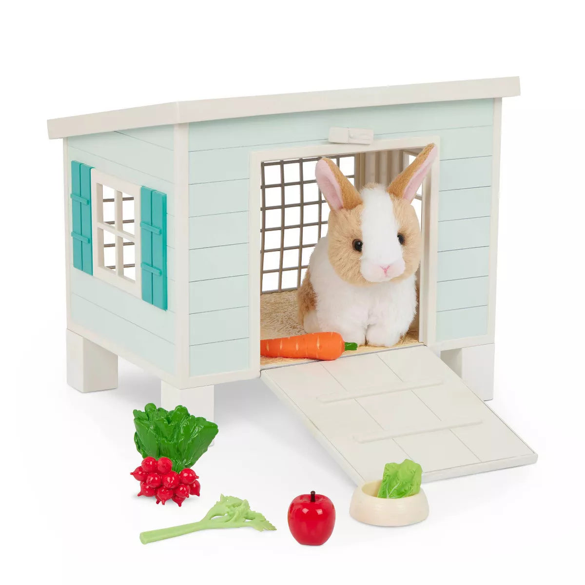 Our Generation Bunny Hutch House & Pet Rabbit Plush Accessory Set for ...